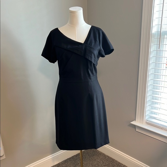 J. Crew Factory | Dresses | J Crew Factory Black Asymmetrical Sheath ...